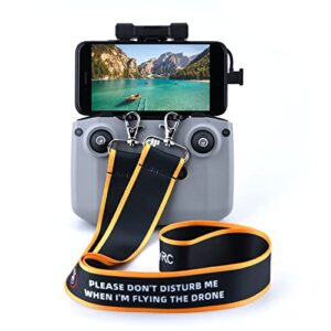 heiyrc dual hooks neck strap for dji air 3/mini 2/air 2s/mavic 3/air 2/mini 3 pro remote controller anti-fall lanyard mount (please don't disturb me when i'm flying the drone)