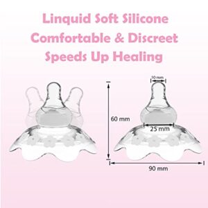 Nipple Shields for Nursing Newborn, Upgraded 25mm Nippleshield for Breastfeeding Nursing Mothers with Inverted & Sore Nipple with Carrying Case