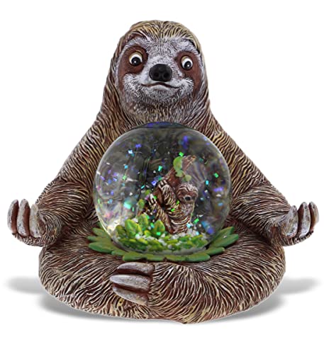 CoTa Global Sloth Snow Globe Decor - Beautiful Pink Sparkle Snow Sloth Figure Decor, Unique Snow Globes for Kids and Adults, Collectible Glitter Globes Ornament for Home, Birthday, Christmas - 45mm