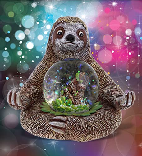 CoTa Global Sloth Snow Globe Decor - Beautiful Pink Sparkle Snow Sloth Figure Decor, Unique Snow Globes for Kids and Adults, Collectible Glitter Globes Ornament for Home, Birthday, Christmas - 45mm