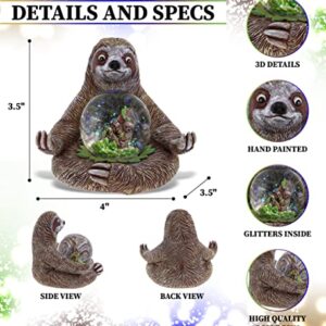 CoTa Global Sloth Snow Globe Decor - Beautiful Pink Sparkle Snow Sloth Figure Decor, Unique Snow Globes for Kids and Adults, Collectible Glitter Globes Ornament for Home, Birthday, Christmas - 45mm