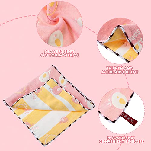 Newwiee 6 Pieces Muslin Baby Burp Cloths Infant Spit Up Thicken Burping Rags 6-Layer Absorbent Washcloths Soft Towel for Newborn Teething, 20 x 10 Inch (Fresh Color,Simple Style), SE-Newwiee-464907