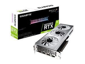 gigabyte geforce rtx 3060 vision oc 12g (rev2.0) graphics card, 3x windforce fans, 12gb 192-bit gddr6, gv-n3060vision oc-12gd video card