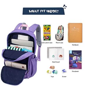 MOUNTAINTOP Kids Backpack for Boys Girls Elementary Kindergarten Bag Lightweight Children Daypack Purple