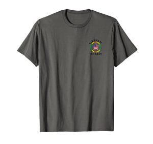 vietnam veteran - us flag / vietnam service ribbon star logo t-shirt