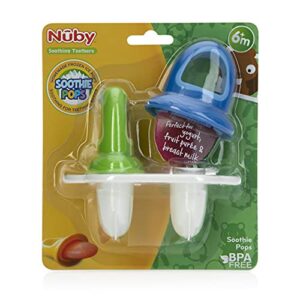 Nuby Garden Fresh Fruitsicle Frozen Pop Tray, Blue/Green, 2 Piece