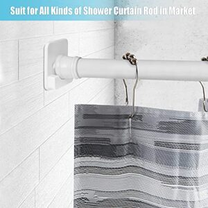 Adhesive Shower Curtain Rod Holders for the Wall | Bathroom Tension Rod Mount brackets | No Drilling | Stick On | 2 Pack, (Shower Curtain Rod Not Included) White Small