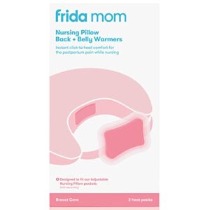 frida mom nursing pillow back + belly warmers | reusable click-to-heat relief in an instant for back + belly | 1 set - 2 heat packs