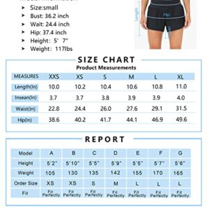 THE GYM PEOPLE Womens High Waisted Running Shorts Quick Dry Athletic Workout Shorts with Mesh Liner Zipper Pockets (Jasmine Green, Small)