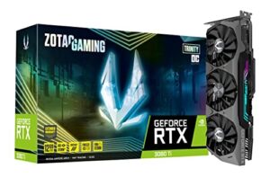 zotac gaming geforce rtx™ 3080 ti trinity oc 12gb gddr6x 384-bit 19 gbps pcie 4.0 graphics card, icestorm 2.0 advanced cooling, spectra 2.0 rgb lighting, zt-a30810j-10p