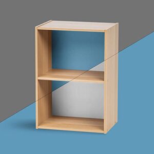 IRIS USA Small Spaces Wood, Bookshelf Storage Shelf, Bookcase, 2-Tier, Blue/White