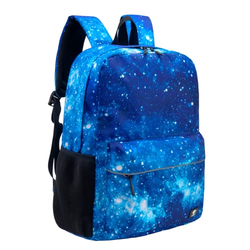 Fenrici Galaxy Backpack for Boys, Girls, Teens, Boys' Backpack for School, Kids' Bookbags with Padded Laptop Compartment, Space Backpack, Blue Galaxy, 17 Inch