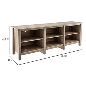 ROCKPOINT 70inch TV Stand Storage Media Console Entertainment Center,Driftwood