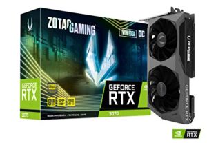 zotac gaming geforce rtx 3070 twin edge oc low hash rate 8gb gddr6 256-bit 14 gbps pcie 4.0 graphics card, icestorm 2.0 advanced cooling, white led logo lighting, zt-a30700h-10plhr