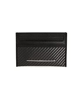 TUMI Men's Slim Card Case, Carbon, Black, One Size