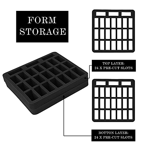 RHCOM Miniature Storage Sturdy Carrying Figure Case with 48 Slot Figurine Minature，Compatible with Warhammer 40k, Dungeons & Dragons and More