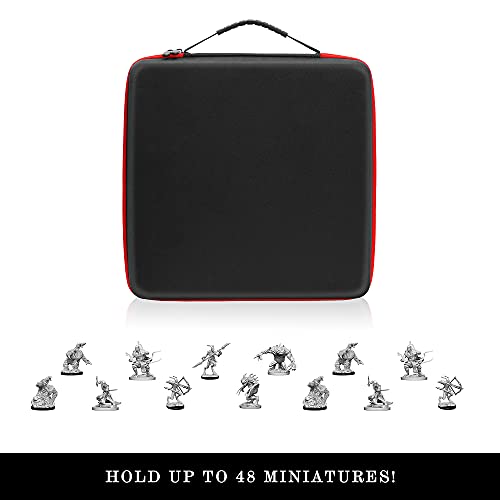 RHCOM Miniature Storage Sturdy Carrying Figure Case with 48 Slot Figurine Minature，Compatible with Warhammer 40k, Dungeons & Dragons and More