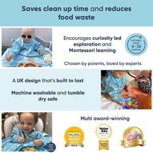 BIBaDO Mess Proof Baby Feeding Bibs, Long Sleeve Weaning Essential 6 to 36 Months Toddlers Shirt Bib, Waterproof, Machine Washable