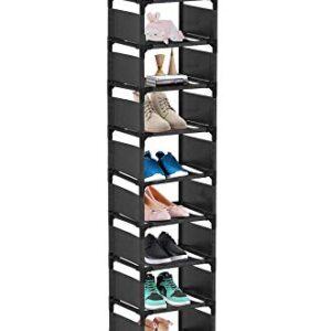 sunvito shoe rack 10 tiers, Space saving 10 pairs tall shoes organizer shoe shelves, Narrow shoe rack stackable cubby storage for entryway,closet,cabinet,bedroom,garage,wardrobe, over door,hallway