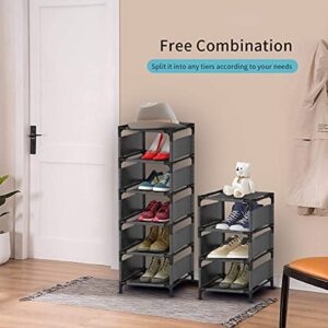 sunvito shoe rack 10 tiers, Space saving 10 pairs tall shoes organizer shoe shelves, Narrow shoe rack stackable cubby storage for entryway,closet,cabinet,bedroom,garage,wardrobe, over door,hallway