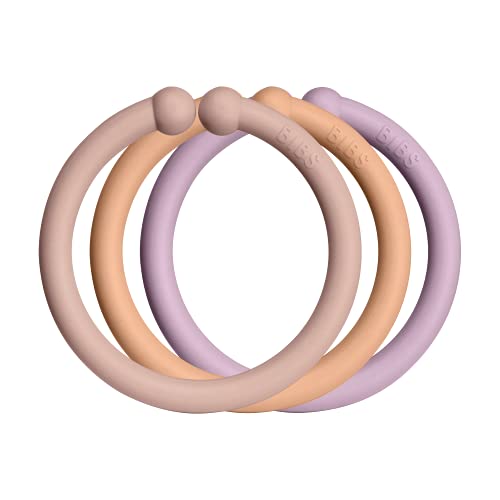 BIBS Loops 12-Pack, BPA Free, Made in Denmark. Polypropylene, Blush/Peach/Dusky Lilac