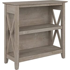 Bush Furniture Key West Small 2 Bookcase in Washed Gray