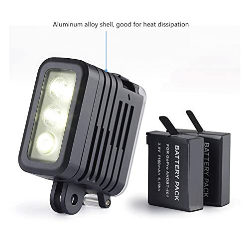 SOONSUN Diving Light High Power Rechargeable Dimmable Waterproof LED Video Light Fill Night Light for GoPro Max Hero 11/10/9/8/7/5/6/5/4/3+/3/2 Fusion Session SJCAM AKASO Yi DJI OSMO Action Camera