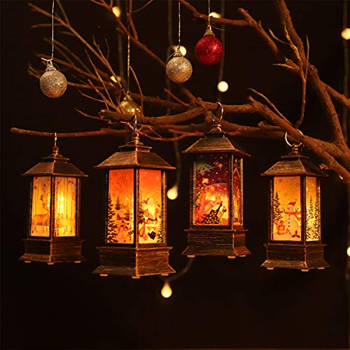 JEDAWN Christmas Decorations Christmas Snow Globe Christmas Lantern Christmas Candle Holder Christmas Indoor Decor Xmas Gifts with Christmas Decorative Lantern