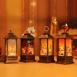 JEDAWN Christmas Decorations Christmas Snow Globe Christmas Lantern Christmas Candle Holder Christmas Indoor Decor Xmas Gifts with Christmas Decorative Lantern