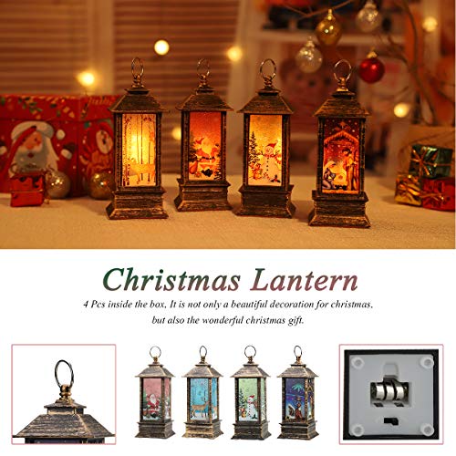 JEDAWN Christmas Decorations Christmas Snow Globe Christmas Lantern Christmas Candle Holder Christmas Indoor Decor Xmas Gifts with Christmas Decorative Lantern