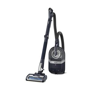 shark cz351 pet canister vacuum, bagless, corded with self-cleaning brushroll & powerfins, navy & silver