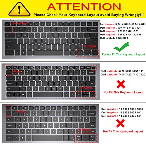 Keyboard Cover for 16" Dell Inspiron 16 5630 5620 5625 7620 7630, Dell Latitude 3320 3420 14", Dell Inspiron 14 5430 5410 5415 5418 5420 5425 7415 7420 7425 7430, Inspiron 13 5310 5320,Ombre Purple