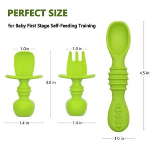 Silicone Baby Spoons First Stage, 5 Pack Baby Led Weaning Supplies for 6+ Months, Toddler and Baby Spoons Self Feeding, Baby Feeding Supplies with An Ventilation Choke Barrier BPA Free-Baby Gifts