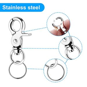 Molain Dog Tag Clips with Dog Tag Rings,Durable Dog ID Tag with Rings for Large Dogs Collar Harnesses 1.75 x 0.9 in (4 Clips 10 Ring)