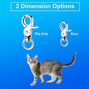 Molain Dog Tag Clips with Dog Tag Rings,Durable Dog ID Tag with Rings for Large Dogs Collar Harnesses 1.75 x 0.9 in (4 Clips 10 Ring)