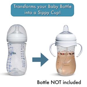 Sippy Cup Conversion Kit for Philips Avent Natural Baby Bottle | 2-Count | with Soft Silicone Sippy Spout Nipples, Weighted Any Angle Straw Ball, Bottle Handles and Straw Cleaning Brush (Sippy Spout)