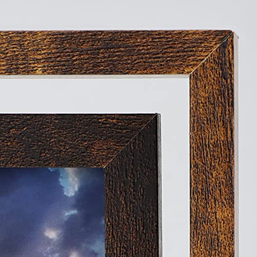 EXYGLO 2 Pack 4x6 Rustic Rotating Floating Picture Frames, Photo Frames for Vertical or Horizontal Tabletop Display, Brown