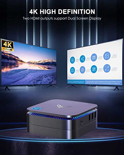 KAMRUI Mini PC, AK1 PRO 12GB RAM 256GB SSD Mini Desktop Computer Intel Celeron N5105 Processor,Quad Core Micro Computer 4K, Support 2.5-inch SSD, 2.4G/ 5.0G WiFi, Gigabit Ethernet, HTPC