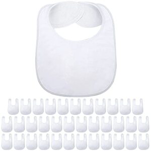 geyoga 36 pcs sublimation blanks baby bibs bulk sublimation feeder washable baby bib for diy (white)