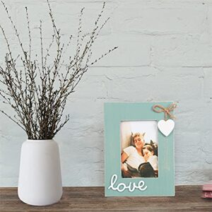 Love Picture Frame Blue 4x6,Heart photo frame teal for boyfriend ,couple,family