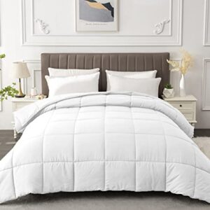 matbeby queen size comforter duvet insert - all season white quilted down alternative bedding comforter with corner tabs - winter summer fluffy soft - machine washable