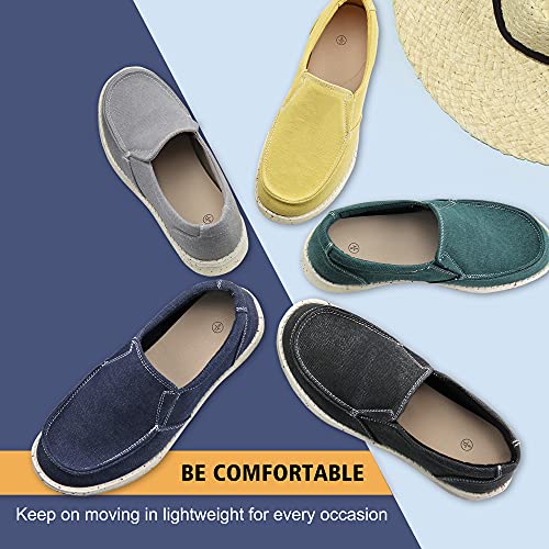 firelli Womens Casual Slip-on Canvas Loafer Walking Flat Shoes (9.5,Navy)