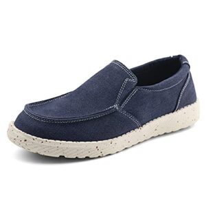 firelli Womens Casual Slip-on Canvas Loafer Walking Flat Shoes (9.5,Navy)