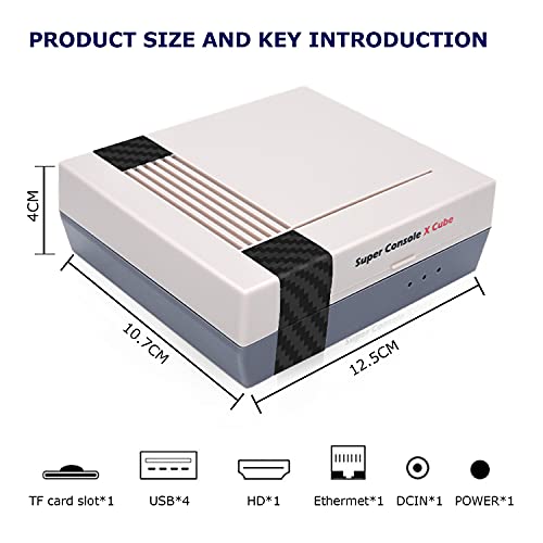 Kinhank 117,000+ Video Games, Retro Game Console 256GB,Super Console X Cube Game Consoles Support 4K HD Output,4 USB Port,Up to 5 Players,LAN/WiFi,2 Gamepads,Best Gifts(256GB)