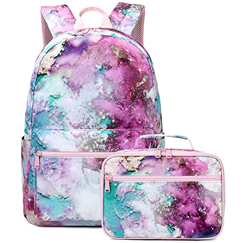 Abshoo Lightweight Galaxy School Backpacks for Teen Girls Backpack with Lunch Bag (A Galaxy)