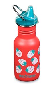 klean kanteen kid classic narrow 12oz (w/sippy cap) coral strawberries