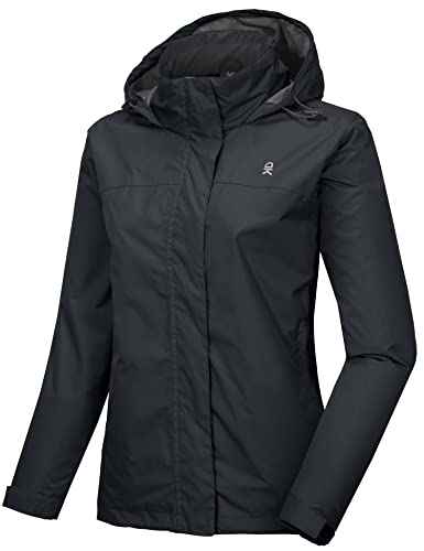 Little Donkey Andy Women’s Lightweight Waterproof Rain Jacket Outdoor Windbreaker Rain Coat Shell for Hiking, Travel Black XS