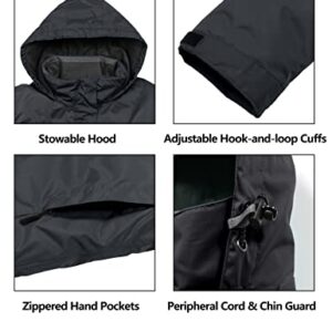 Little Donkey Andy Women’s Lightweight Waterproof Rain Jacket Outdoor Windbreaker Rain Coat Shell for Hiking, Travel Black XS