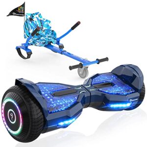 evercross hoverboard, 6.5'' hover board with seat attachment, self balancing scooter with app, bluetooth hoverboards for kids & adults