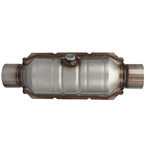 MAYASAF 2.5" Inlet/Outlet Universal Catalytic Converter, with O2 Port & Heat Shield (EPA Compliant)